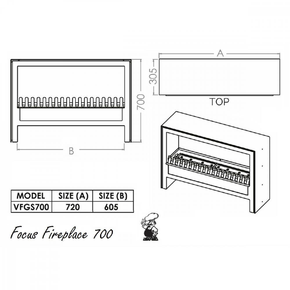 Chad-O-Chef Focus Fireplace (VFGS-700) NEW! - Braai Culture