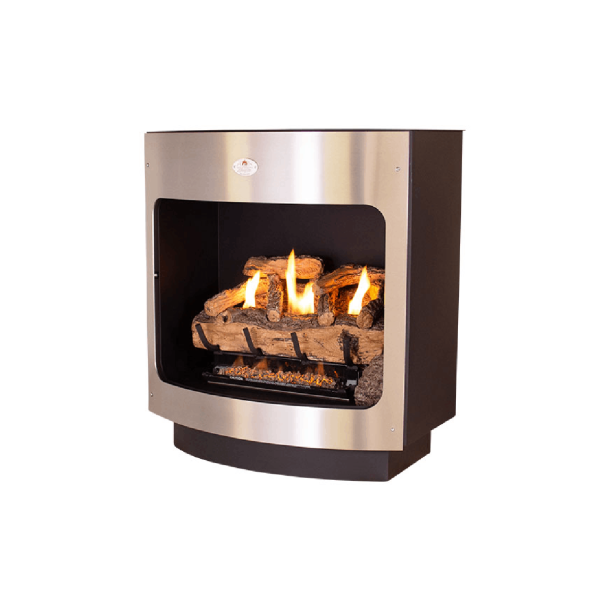 HomeFires 600 Panoramic Firebox Freestanding Vent Free Gas Grate ...