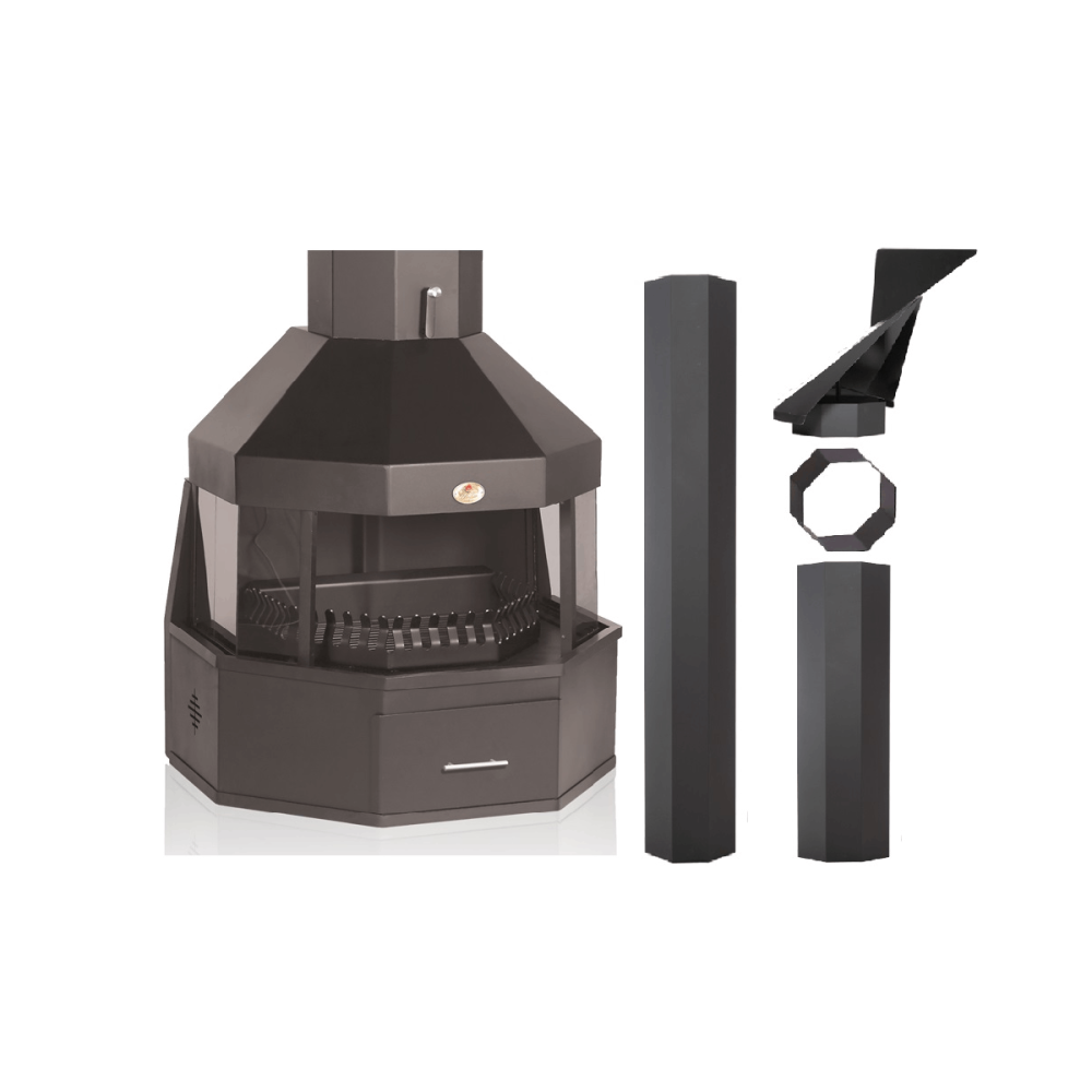 HomeFires Alpine 800 Wall Unit Freestanding Fireplace Complete - Braai ...