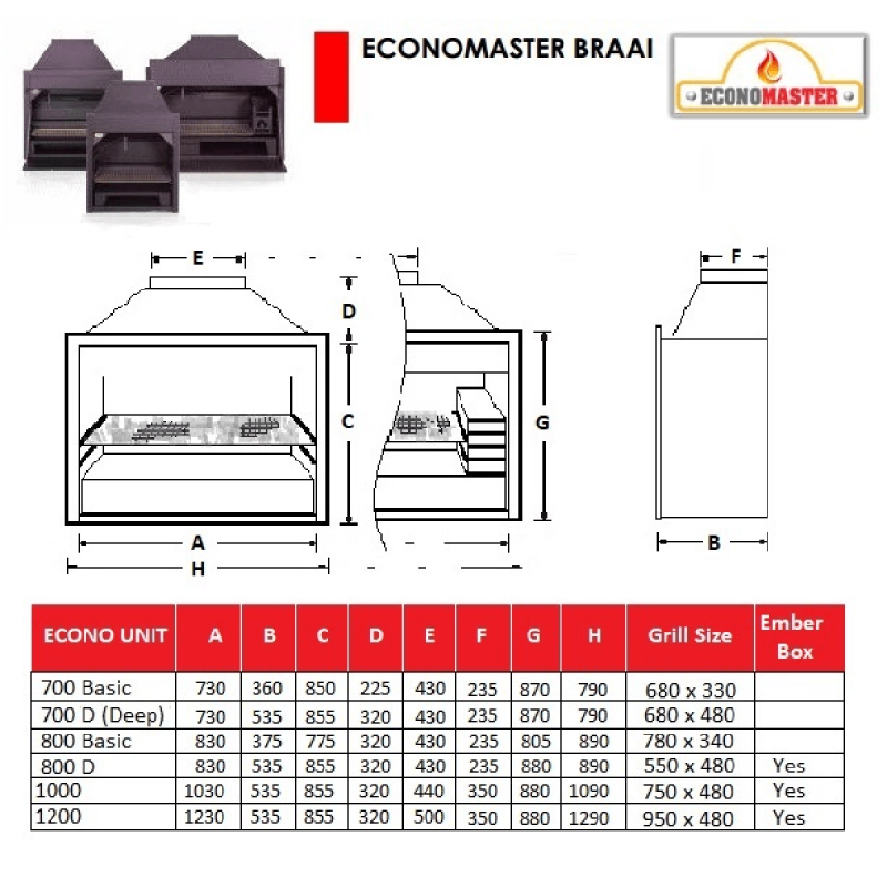 Homefires 1200 EconoMaster Built-in Braai - Braai Culture