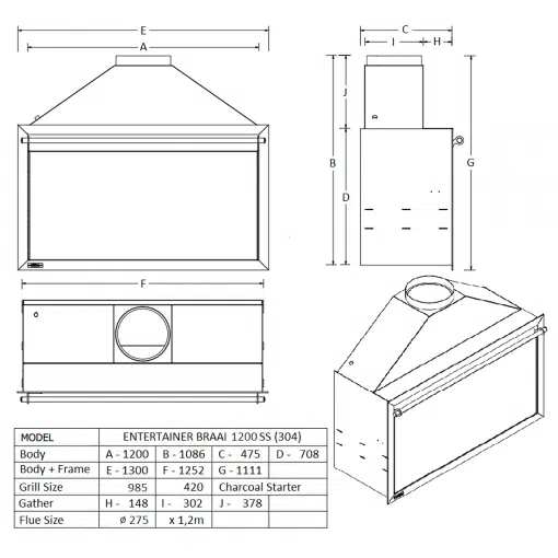 Jetmaster 1200 Entertainer 304 Coastal Grade Stainless Steel Built-in ...