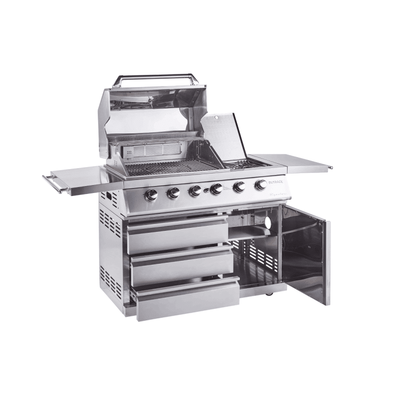 Outback SIGNATURE PRO Hybrid Braai - 4 burners - Stainless Steel - Gas ...