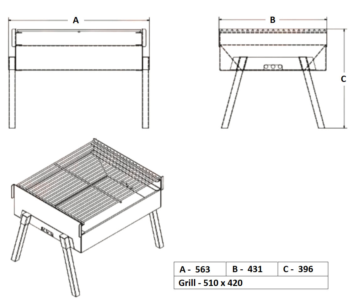 Jetmaster Picnic Table Top Braai - Braai Culture